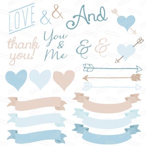 Premium Floral Clip Art & Vectors - Soft Blue Wedding Clip Art, Wedding ...