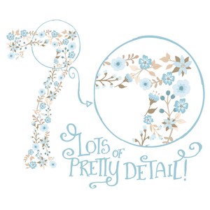 Premium Floral Numbers Clipart & Vectors in Soft Blue - Soft Blue ...