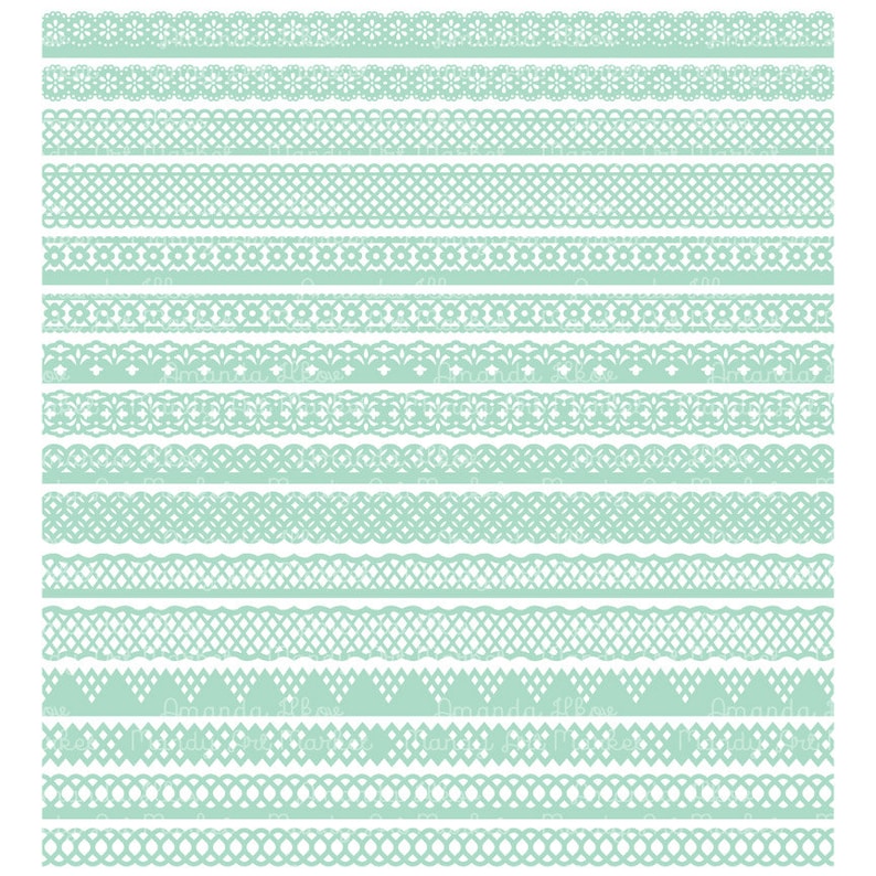 32 Premium Mint Paper Punch Lace Borders Clipart & Vectors - Mint Lace ...