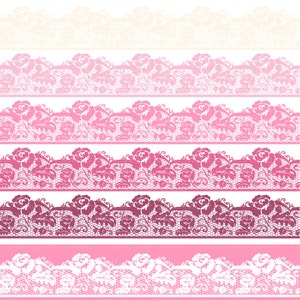 Professional Rose Lace Borders in Pink Lace Border, Lace Clipart, Lace ...