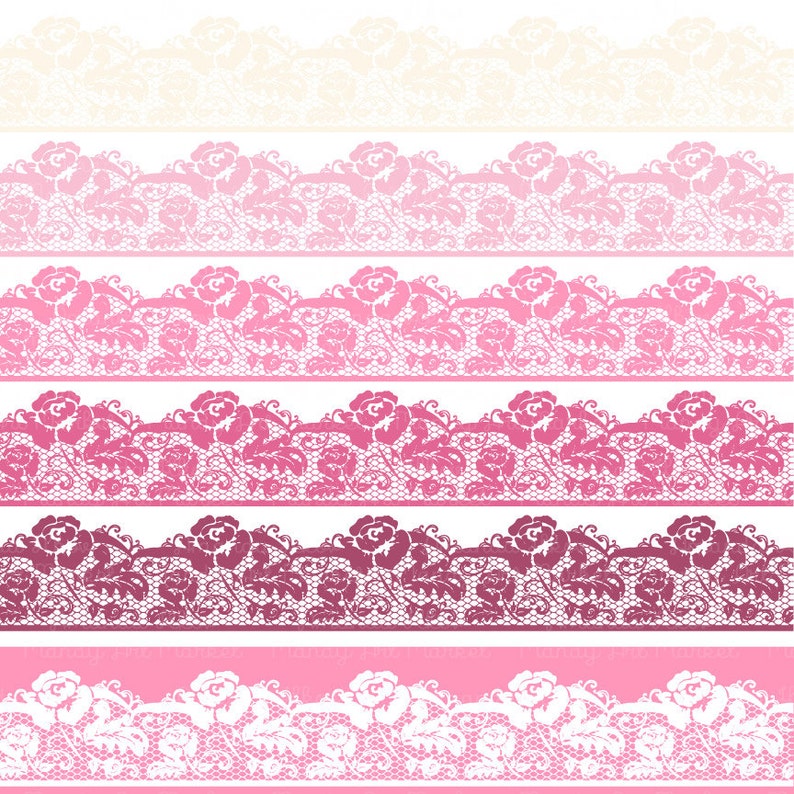 Professional Rose Lace Borders in Pink Lace Border Lace - Etsy