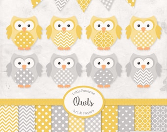 Premium Owl Clipart Vectors & Digital Papers in Purple | Etsy