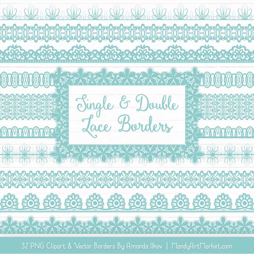 Aqua Lace Borders Clipart & Vectors - Aqua Lace Borders, Aqua Vector ...