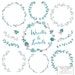 Floral Wreaths & Laurels in Vintage Blue - Vintage Blue Flower Wreath ...