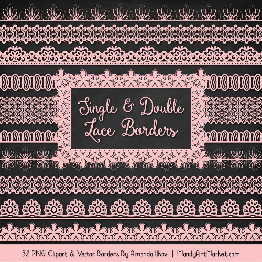 Soft Pink Lace Borders Clipart & Vectors - Soft Pink Lace Borders, Soft ...