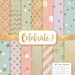 Celebrate Gold Foil Digital Papers in Grandmas Garden Party | Etsy