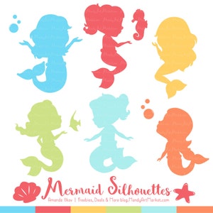 Professional Mermaid Silhouettes Clipart in Fresh Boy - Bright Mermaids ...