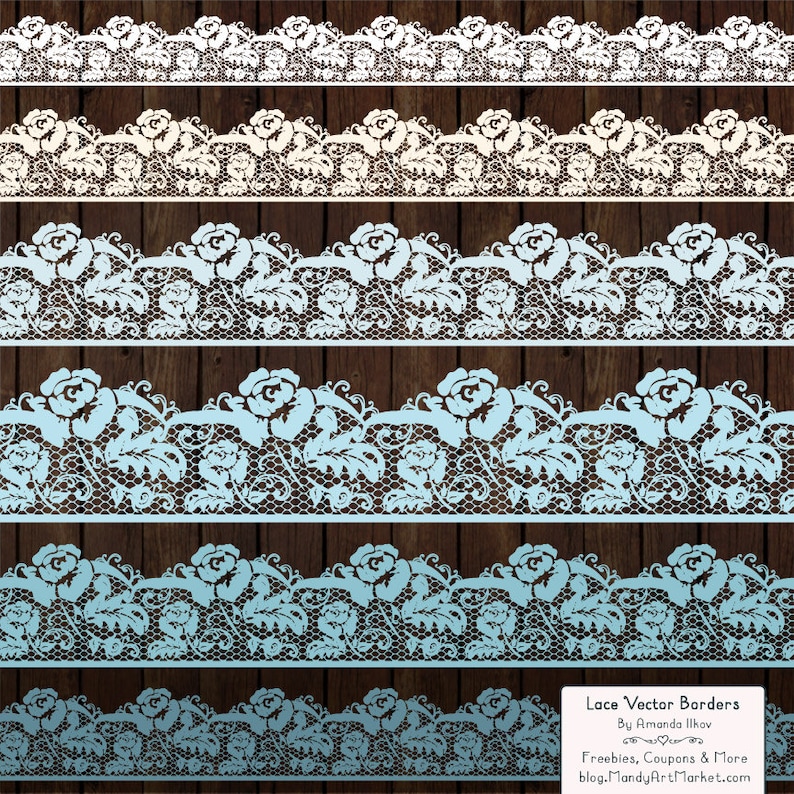 Professional Rose Lace Borders in Soft Blue Lace Border - Etsy