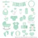 Premium Oh Baby Clipart & Vectors Set in Mint - Mint Green Baby Clipart ...