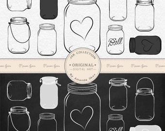 Mason Jar Clip Art | Etsy