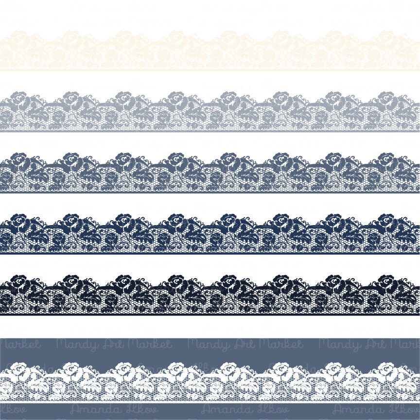 Professional Rose Lace Borders in Navy Lace Border Lace | Etsy