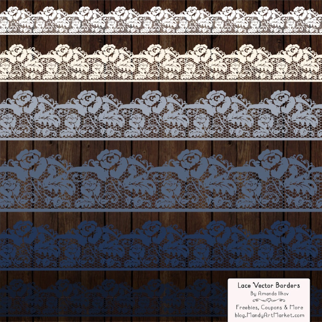 Professional Rose Lace Borders in Navy - Lace Border, Lace Clipart ...