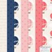 Navy & Blush Hot Air Balloons Clipart With Digital Papers - Navy and ...