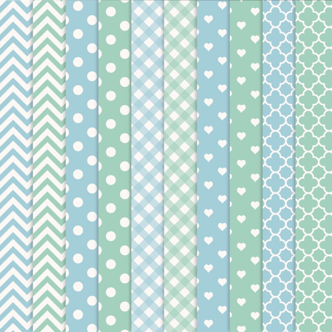Premium Elephant Clipart, Vectors & Digital Papers in Blue Mint - Mint ...