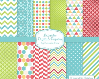 Geometric Digital Paper Geometric Scrapbook Paper Black and - Etsy