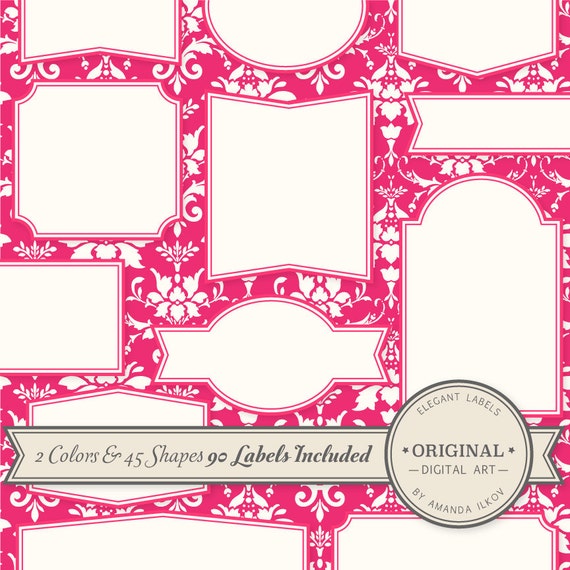Professional Elegant Labels Hot Pink Labels Pink Tags | Etsy