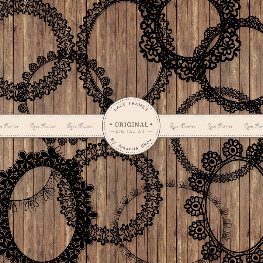 Premium Digital Lace Frames Lace Border Clip Art Digital | Etsy