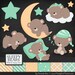 Professional Mint Sleepy Bears Clipart Mint Bedtime Bears - Etsy