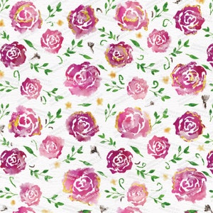 Premium Watercolor Roses Digital Papers - Rose Digital Papers, Rose ...