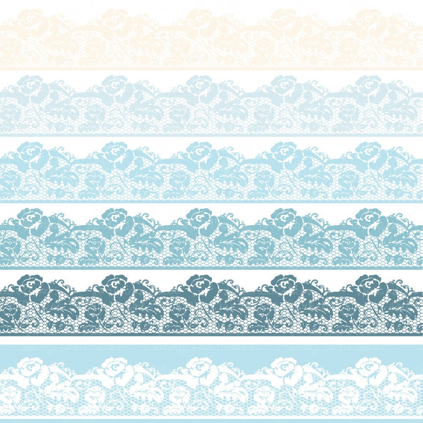 Professional Rose Lace Borders in Soft Blue - Lace Border, Lace Clipart ...