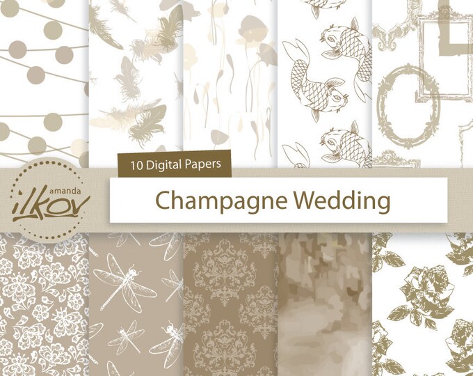 Wedding Digital Paper, Wedding Seamless Pattern, Bridal Scrapbook ...