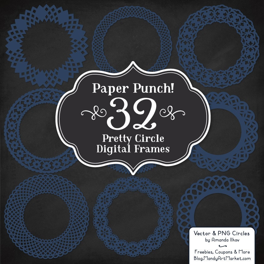 32 Premium Paper Punch Navy Lace Frames Clipart & Vectors - Etsy