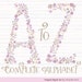 Professional Floral Alphabet Clipart & Vectors Lavender | Etsy