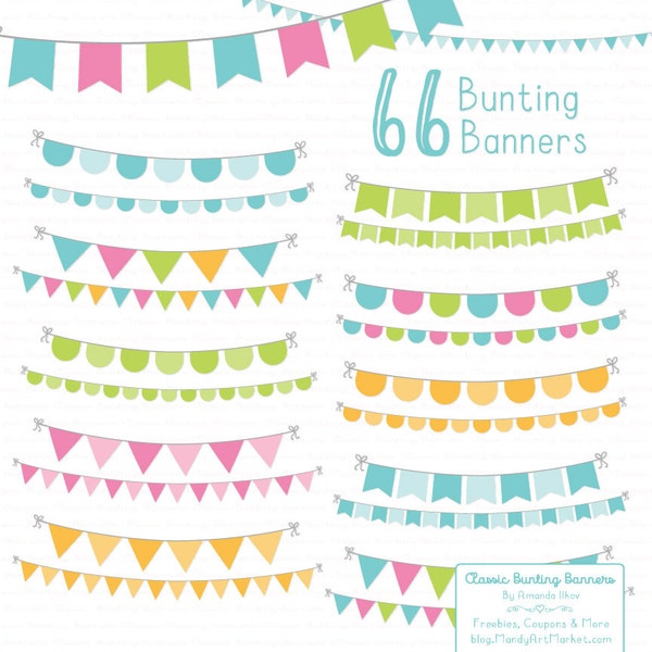 Bunting Clip Art - Etsy