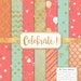 Premium Gold Foil Mint & Coral Digital Papers - Party Patterns, Party ...