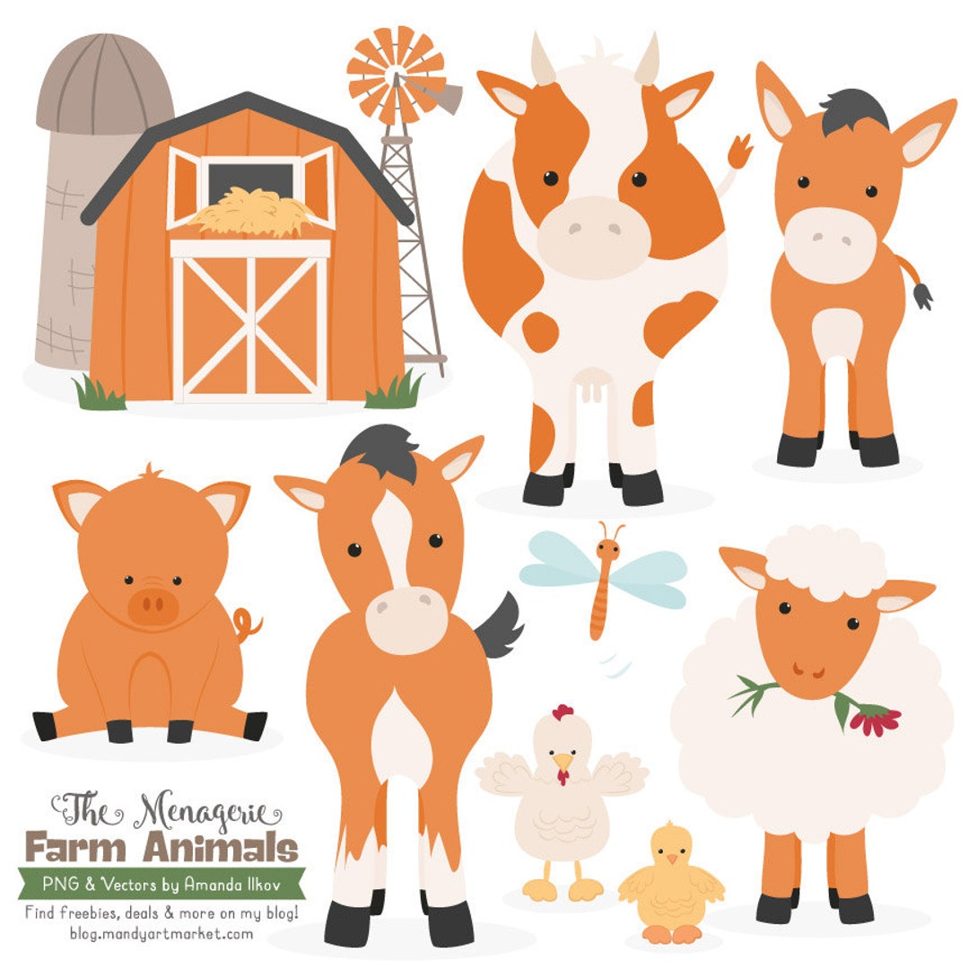Premium Pumpkin Farm Animals Clip Art & Vectors Orange Farm Animals ...