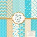 Premium Boho Gold Glitter Digital Paper in Tropical Blue - Gold Digital ...
