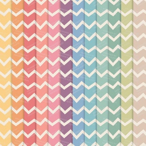 Professional Hand Drawn Vintage Chevron Digital Paper Set Chevron ...