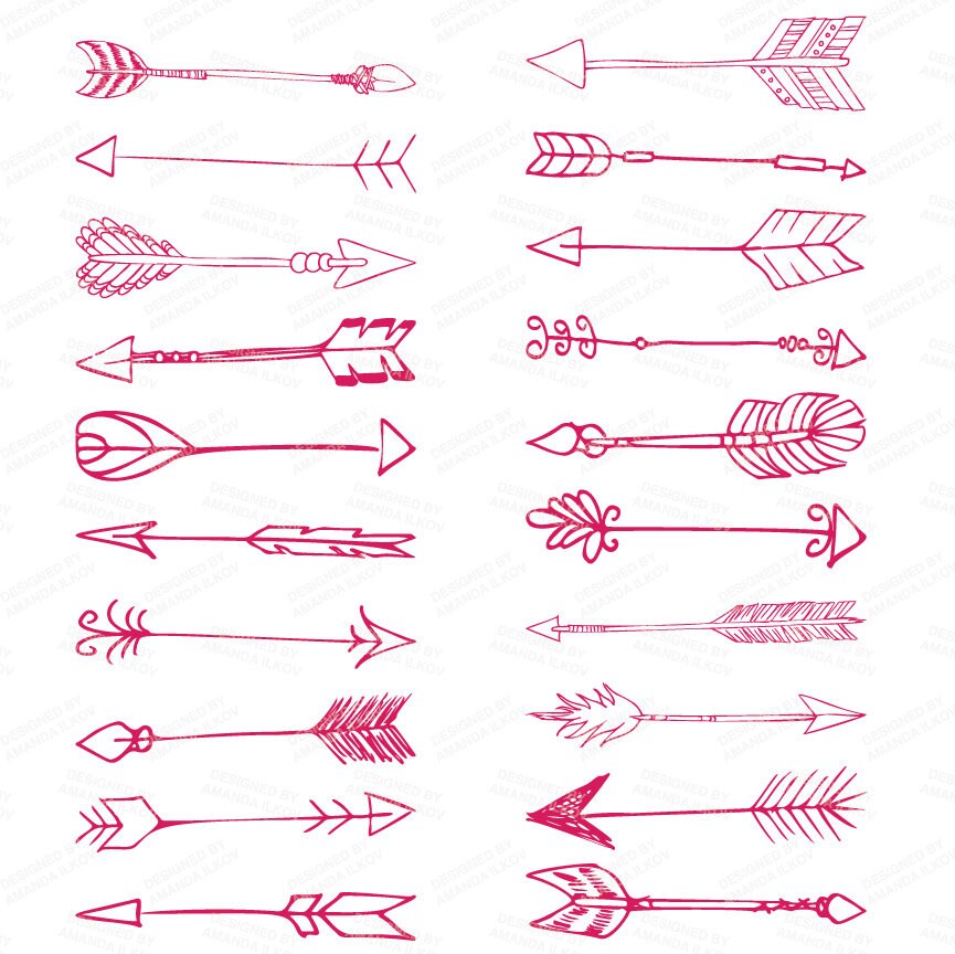 Premium Bohemian Arrows Clip Art & Vectors - Arrow Clipart, Tribal ...