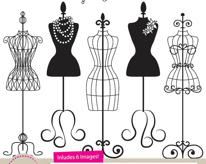 Professional Fashion Clip Art Dress Forms Clip Art for - Etsy