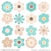 Cute Flowers Clipart in Aqua - Aqua Vector Flowers, Aqua Clipart ...
