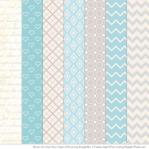 Patterned Soft Blue Owls Clipart and Digital Papers - Soft Blue Owl ...
