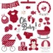Premium Oh Baby Clipart & Vectors Set in Ruby Ruby Red Baby - Etsy