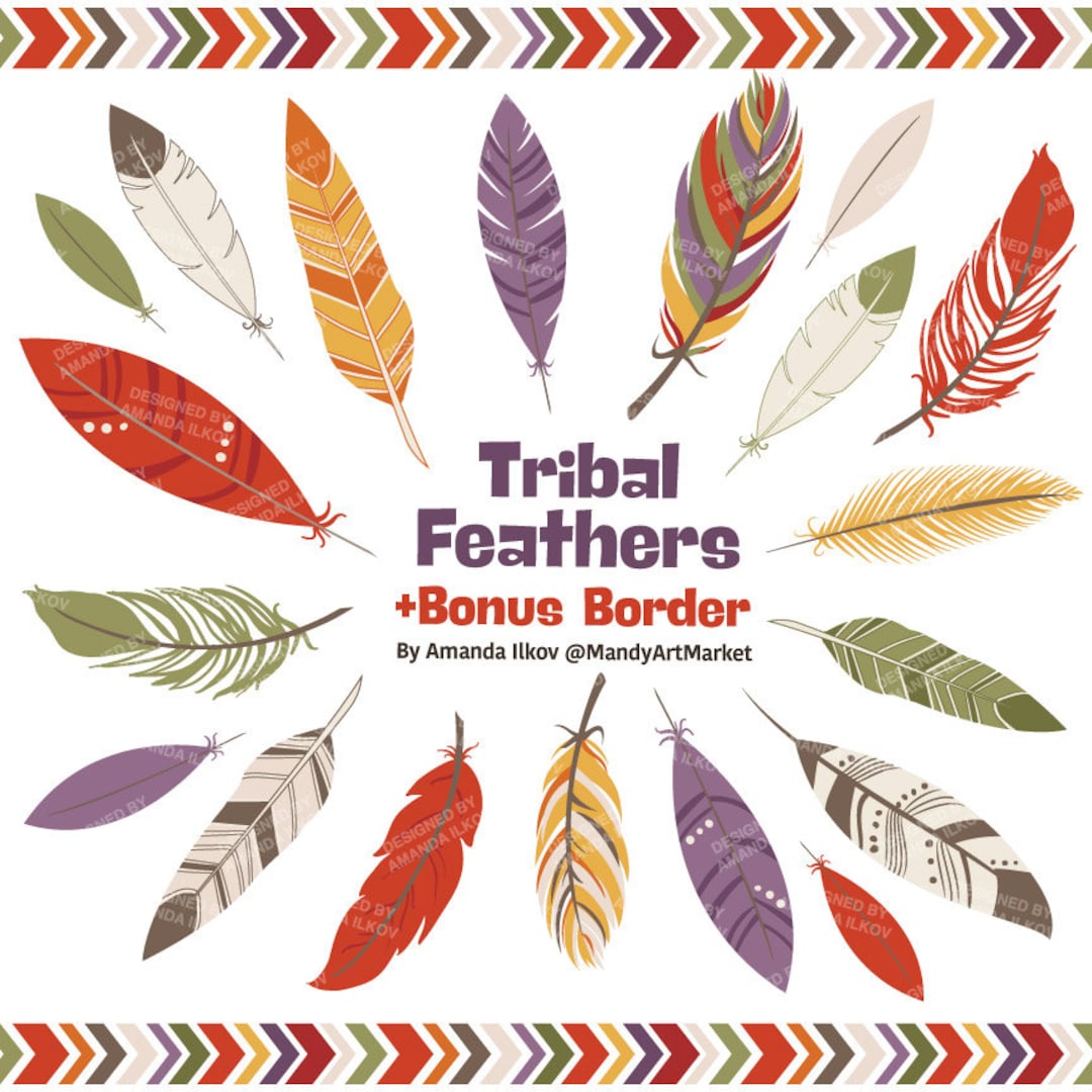 Professional Tribal Feathers Clipart & Vectors in Autumn Feathers Clip ...