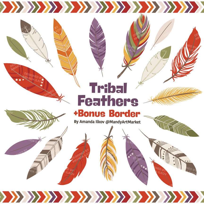 Professional Tribal Feathers Clipart & Vectors in Autumn | Etsy