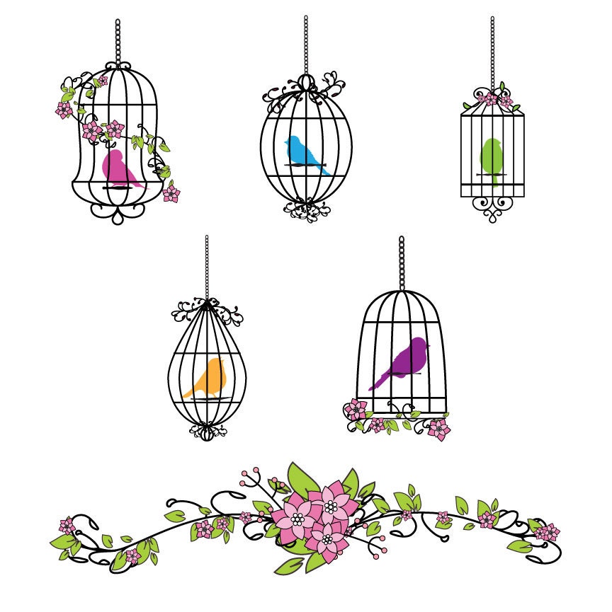 Professional Birdcage Clip Art, Bird Cages Clip Art for Digital ...