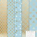 Premium Gold Foil Soft Blue Digital Papers Party Patterns - Etsy