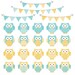 Premium Owl Clipart Vectors & Digital Papers in Fresh Aqua - Etsy