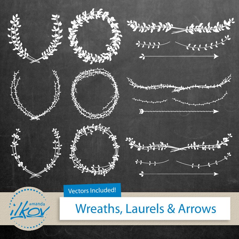 Premium Laurels Wreaths Arrow Vectors Branch Clip Art - Etsy UK