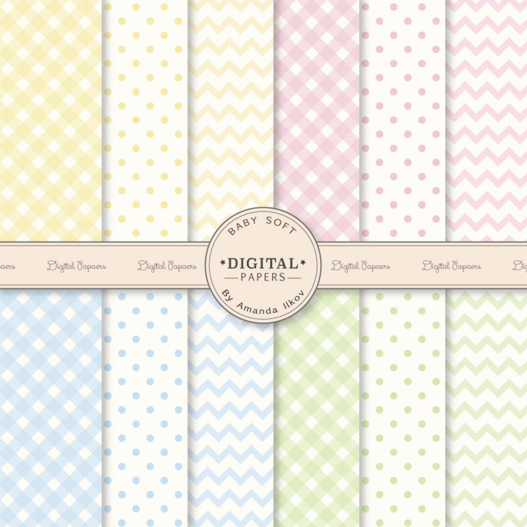 Premium Baby Soft Patterned Digital Papers for Scrapbooks, Crafts, Web ...