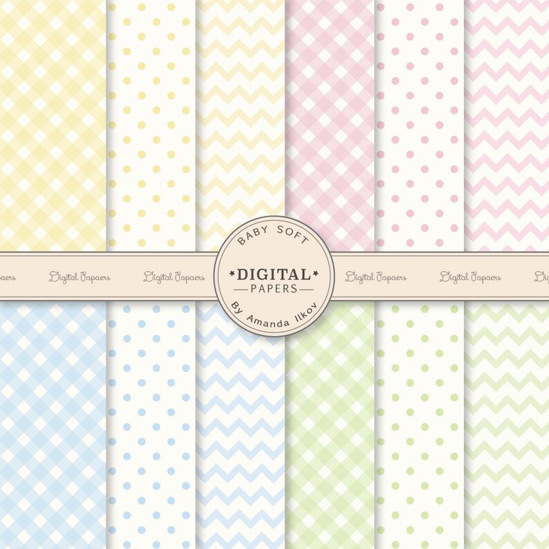 Premium Baby Soft Patterned Digital Papers for Scrapbooks | Etsy