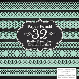 32 Premium Mint Paper Punch Lace Borders Clipart & Vectors Mint Lace ...