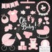 Premium Oh Baby Clipart & Vectors Set in Soft Pink Soft Pink Pink Baby ...