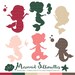 Professional Mermaid Silhouettes Clipart in Rose Garden Pink Mermaids ...