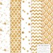Premium Gold Foil White Digital Papers Party Patterns, Party Digital ...