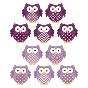 Premium Owl Clipart, Vectors & Digital Papers in Plum - Plum Owl Clip ...